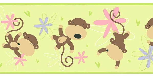 JustBorders.com-Monkey Wallpaper Border