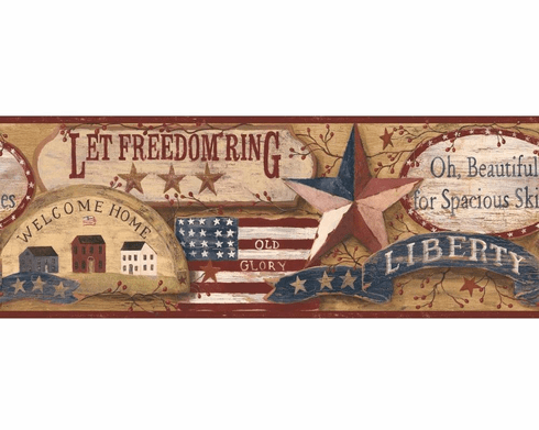 JustBorders.com-Let Freedom Ring Patriotic Wallpaper Border