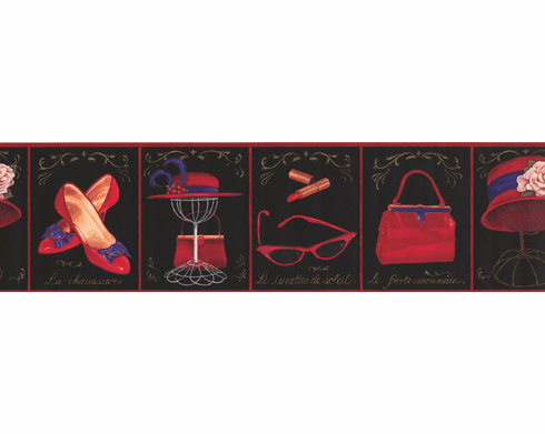 878239 Ladies Red Hat Society Wallpaper Border KBE12501b / FP00401b ...