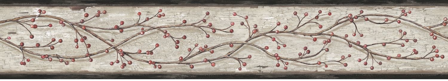 Winterberry Branches Wallpaper Border PUR44611b CLEARANCE!! QUANTITIES ...