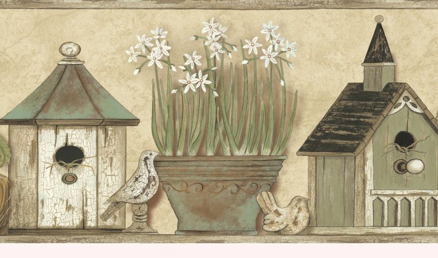 Home Sweet Home Birdhouse Border PUR44561b