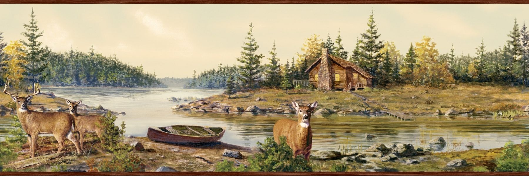 878460 Cabin Creek Deer Wallpaper Border HTM48412b CLEARANCE ...