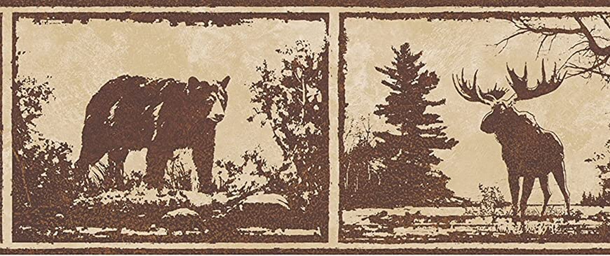 Moose Bathroom Border Wallpaper