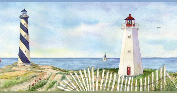 Coastal Lighthouse Wallpaper Border CT46071b