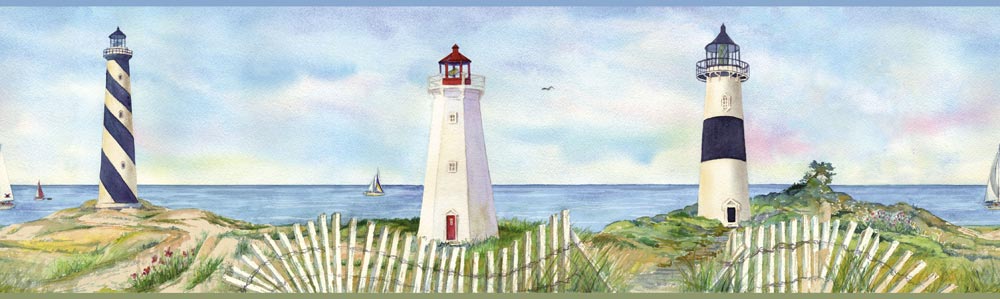 Coastal Lighthouse Wallpaper Border CT46071b