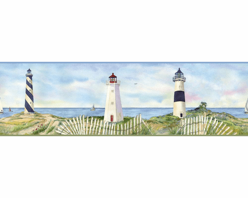 Coastal Lighthouse Wallpaper Border CT46071b