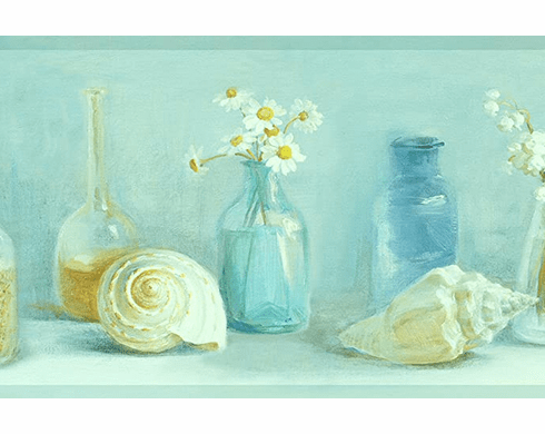 Shell Sea Glass Wallpaper Border DLR53601b CLEARANCE!! QUANTITIES LIMITED!!