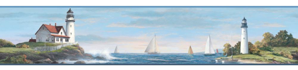 Sailing Lighthouse Wallpaper Border NY4815bd