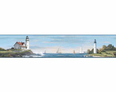 Sailing Lighthouse Wallpaper Border NY4815bd