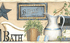 Martha Country Bath Wallpaper Border Blue CTR63101b