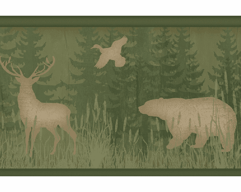 Moose Bathroom Border Wallpaper