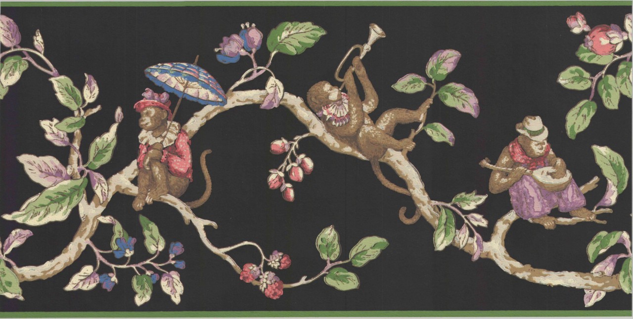 879181 Monkeys on Tree Wallpaper Border 80b64191 CLEARANCE!! QUANTITIES ...