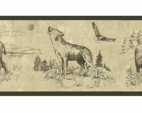 879191 Moose Buffalo Wolf Eagle Wallpaper Border 242b58385 CLEARANCE ...