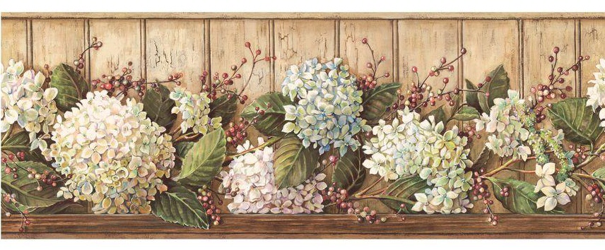 879521 Hydrangea Wallpaper Border HK4643bd CLEARANCE!! QUANTITIES LIMITED!!