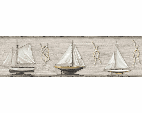 880114 Beige Set Sail Boat Wallpaper Border Chesapeake 3113-12203B ...