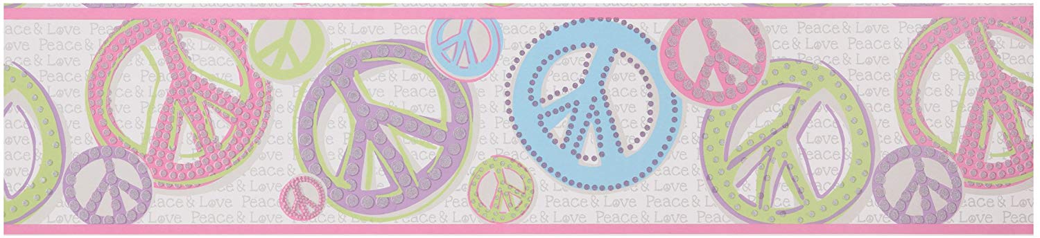 877630 Peace & Love Sign Wallpaper Border JE3512b