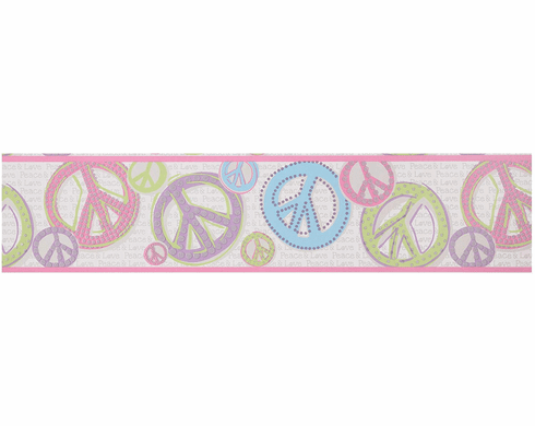 877630 Peace & Love Sign Wallpaper Border JE3512b
