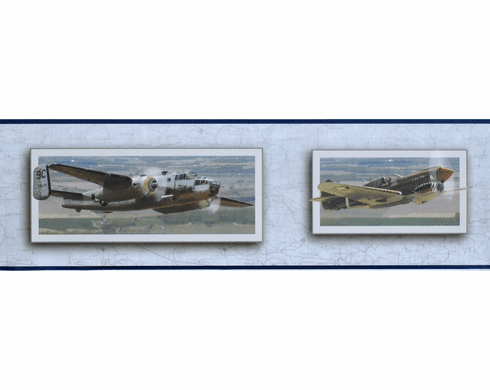 WWII Aircraft Wallpaper Border FJ770b CLEARANCE!! QUANTITIES LIMITED!!