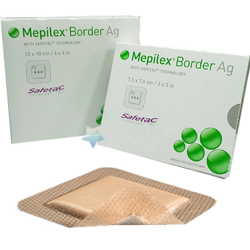 Mepilex Border Ag Silver Foam Dressings Adherent, Box of 5, All Sizes