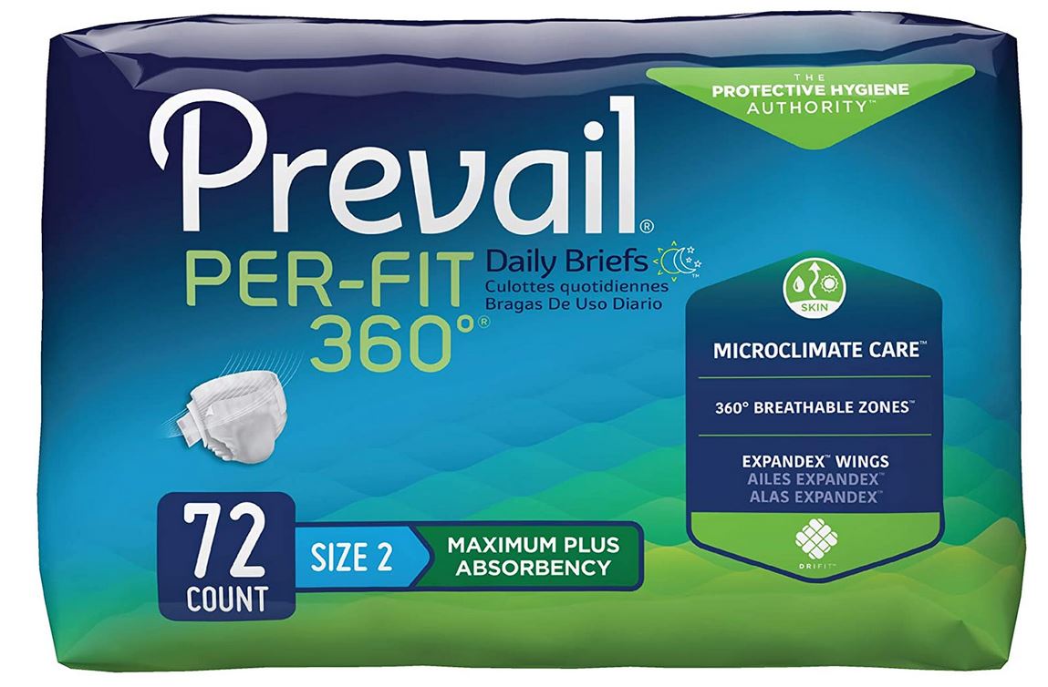 Prevail Per-Fit 360 Adult Briefs, Maximum Plus Absorbency