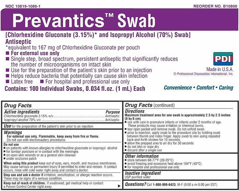 Prevantics Swab Antiseptic Skin Prep Pads, Box of 100, PDI # B10800