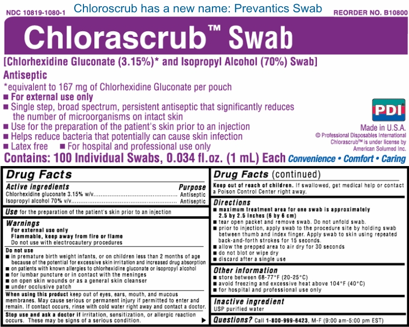 Prevantics Swab Antiseptic Skin Prep Pads, Box of 100, PDI # B10800