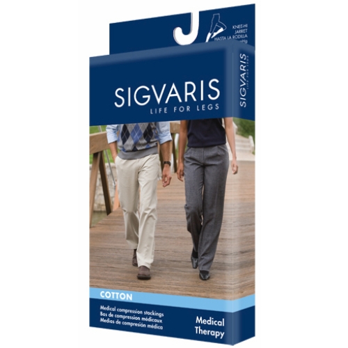 Sigvaris 232 Cotton Knee High Open Toe Socks, 20-30mmHg