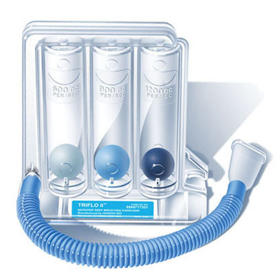 TriFlo II Spirometer Incentive Deep Breathing Inspiratory Exerciser