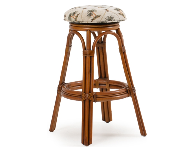 BSBS Backless Swivel Rattan Bar Stool