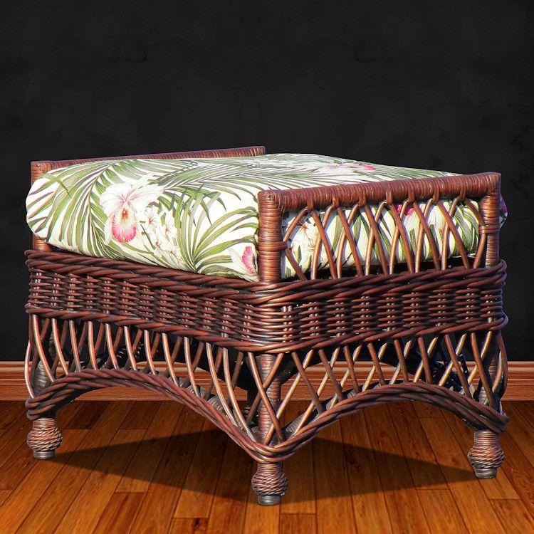 BHO Bar Harbor Wicker Ottoman
