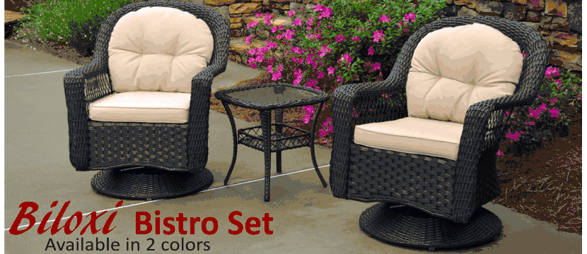 3-Piece Outdoor Wicker Bistro Sets