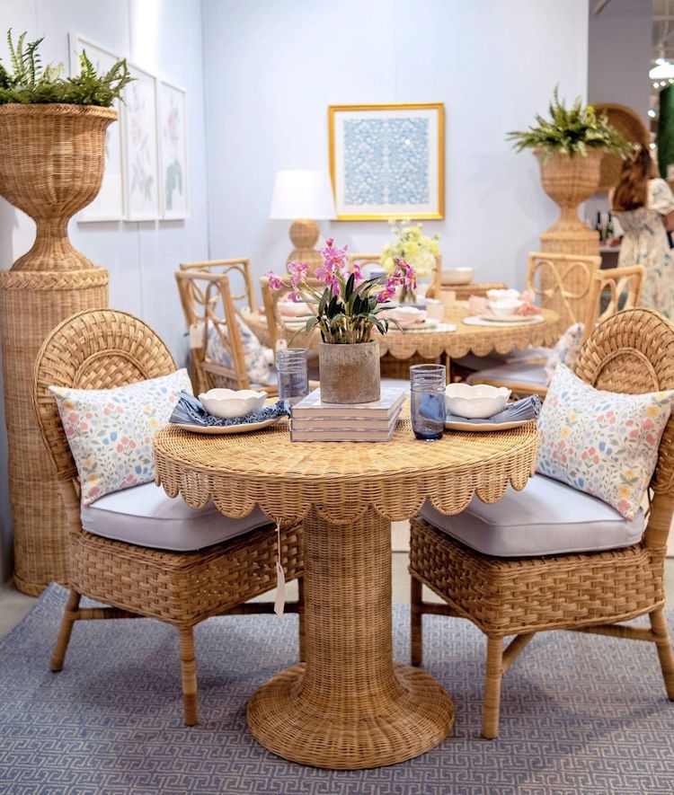 BCPU Braided Column Wicker Pedestal and Urn