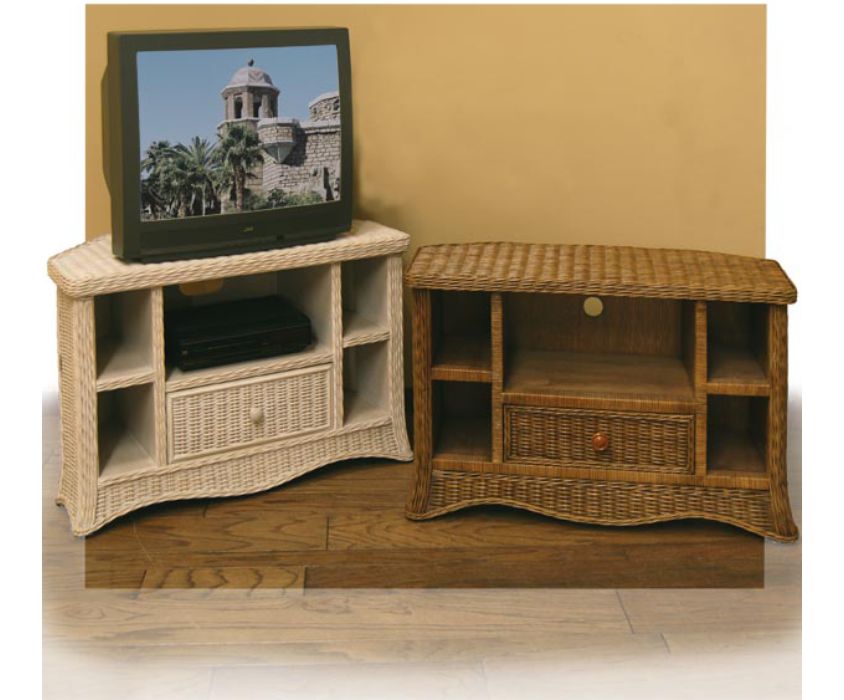 FLTCNRTVS Florentine Corner Wicker TV Stand