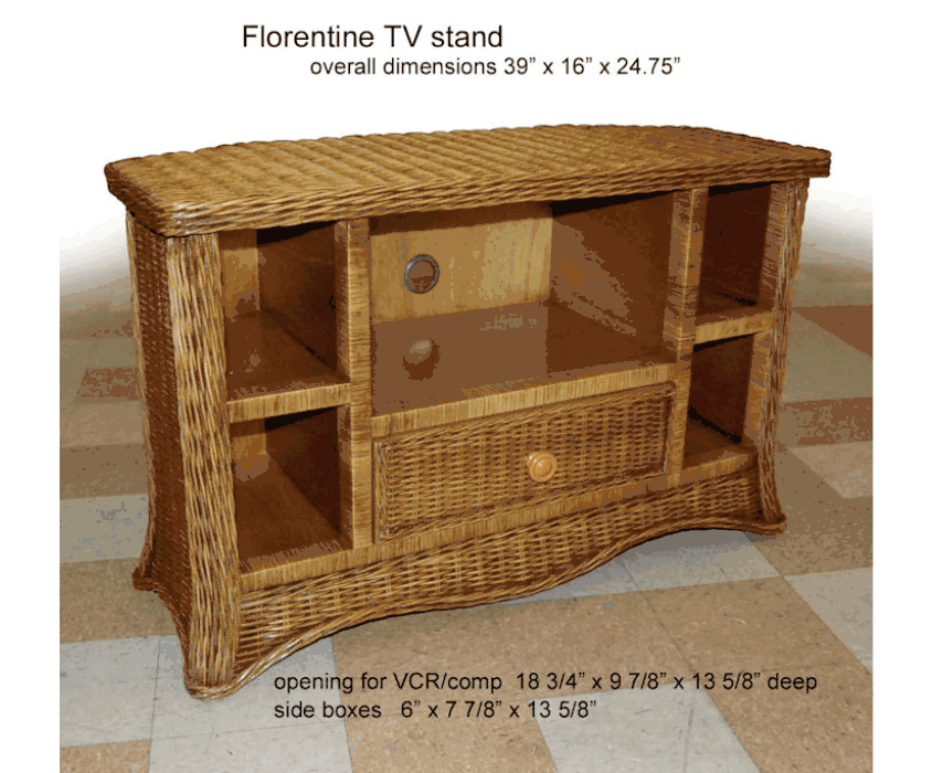 FLTCNRTVS Florentine Corner Wicker TV Stand
