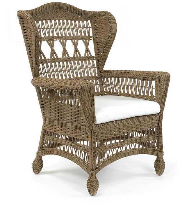 4505 Outdoor Wicker Wingback Chair