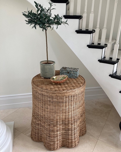 Scallop Wicker Dining Table Base