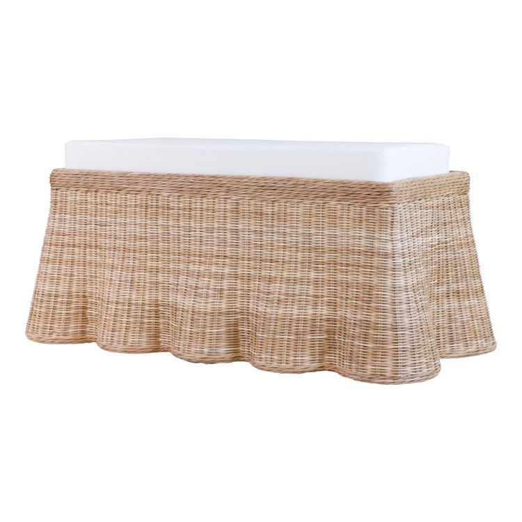 7029 Scallop Wicker Bench