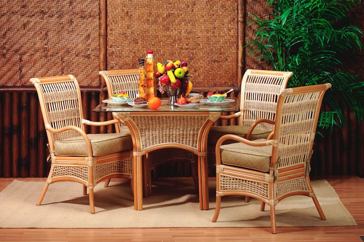 SIDT-SET-NAT-42 Spice Island Rattan Dining Set