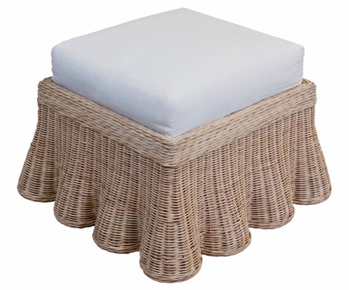 7008 Square Scallop Wicker Ottoman 7008 Square Scallop Wicker Ottoman
