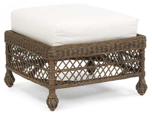 7147 Vineyard's Cushioned Wicker Ottoman