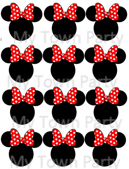 Red Minnie Mouse Cake Topper