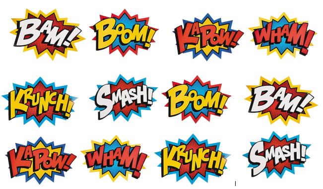 Superhero Word Cutouts