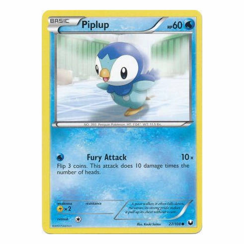 Pokemon Piplup Card
