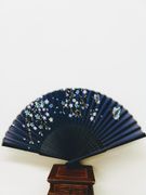 Royal Blue Fan with Flowers and Butterflies 5