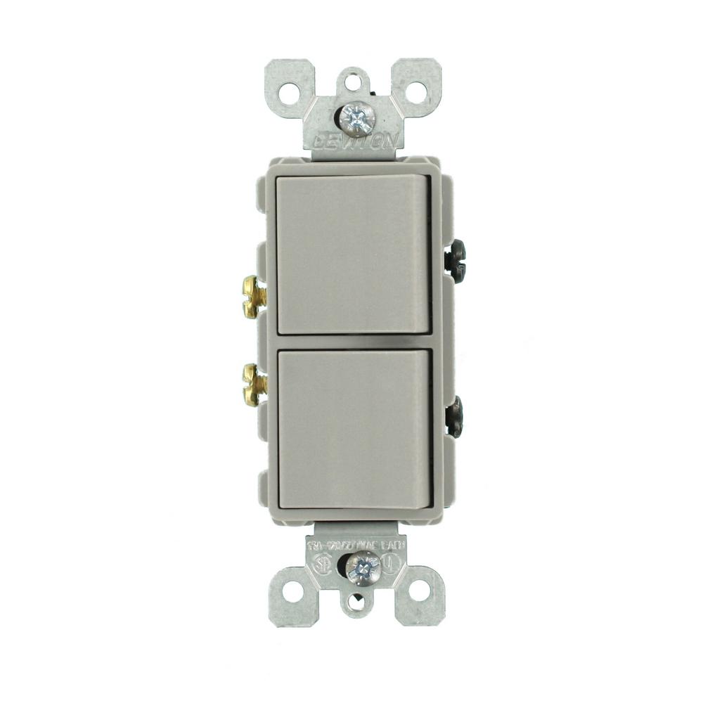 Leviton Decora Gray 2-Stack Switch 5634-GY