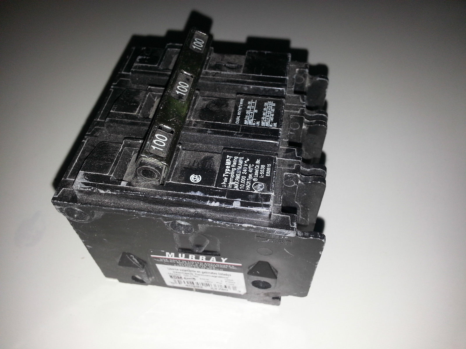 Murray Circuit Breaker 3 pole 100 amp 240 volt MP3100 (used)