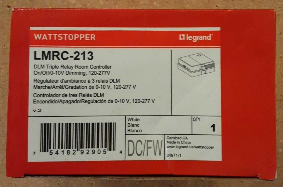Wattstopper LMRC-213 DLM Triple Relay Room Controller 120/277 0-10V,