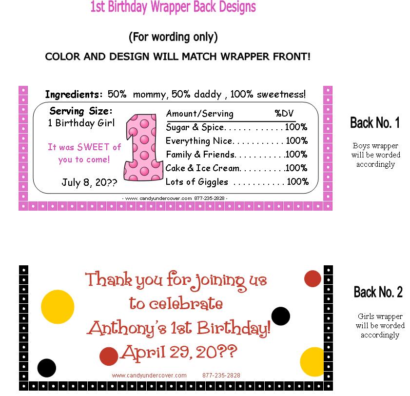 Western Themed Candy Bars - 1st Birthday Candy Wrappers - 1st Birthday ...