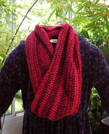 Marbled Red Mobius Scarf