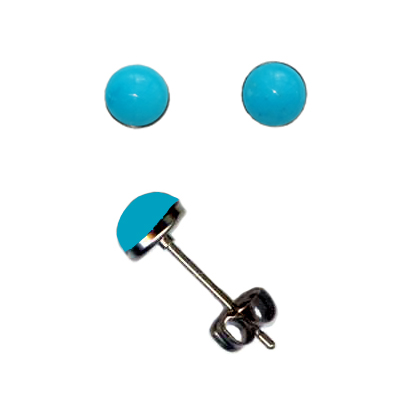 Turquoise Cab Titanium Post Earrings